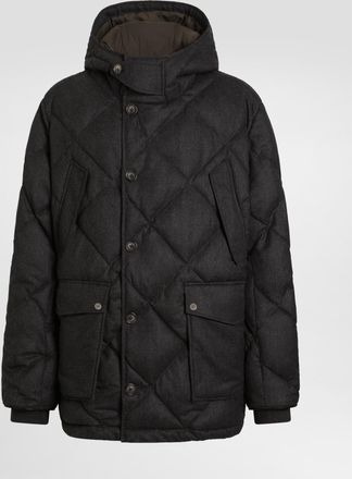 Dolce & Gabbana Daunenjacke Aus Schurwollflanell - Mann M&auml;ntel Und Jacken Grau 50