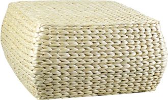 BESPORTBLE Homoyoyo Kleiner Quadratischer Flechthocker mit Rutschfester Unterseite Dekorativer Sitzhocker aus Handgefertigtem Naturmaterial Flexibler Fu&szlig;hocker f