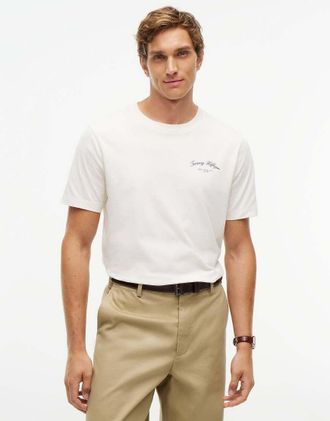 Tommy Hilfiger T-shirt en jersey &agrave; motif au dos couleur ivoire p&eacute;tale-Jaune
