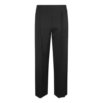 Courr&egrave;ges Pantalon &Eacute;vas&eacute; &agrave; Boutons-pression en Serg&eacute; - Femme - Pantalons - Noir - Taille: 36 FR