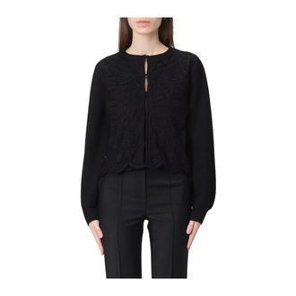 Twinset Giacchina in maglia con inserto in tulle - - Knitwear - Damen - Schwarzk - M