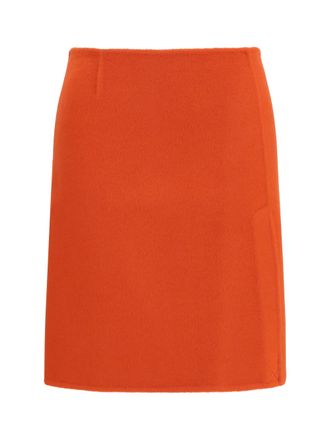 P.A.R.O.S.H. Womens Mini Skirt Wool Orange Merino