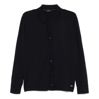 Brioni Homme, Pulls, Bleu, Taille: XL Polo en Laine de Luxe