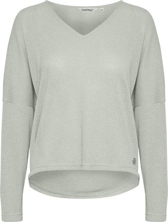 Oxmo OXKatla Damen Strickpullover Feinstrick Pullover mit V-Ausschnitt, Größe:XXL, Farbe:Aqua Gray (155205)