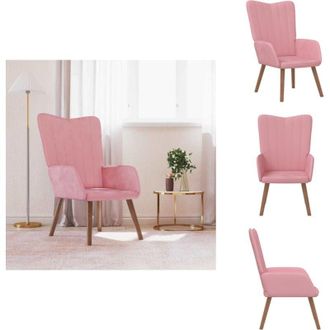 vidaXL Relaxsessel Rosa Samt - Sessel - Rosa Sessel - Samt Sessel - Wohnzimmersessel - Gemütlicher Sessel