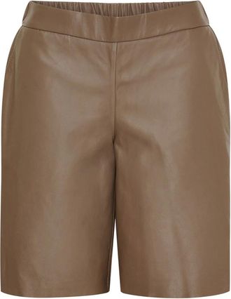 Notyz Notyz, Femme, Shorts, Brun, Taille: 42 FR Shorts en cuir &agrave; jambes longues