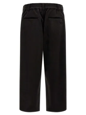 Yohji Yamamoto Velvet Effect Technical Fabric Joggers - Black