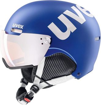 Uvex hlmt 500 Visor - robuster Skihelm f&uuml;r Damen und Herren - individuelle Gr&ouml;&szlig;enanpassung - mit Visier - Cobalt-White matt - 52-55 cm