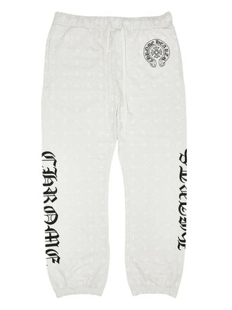 Chrome Hearts pantalon de jogging &agrave; logo en intarsia - Blanc