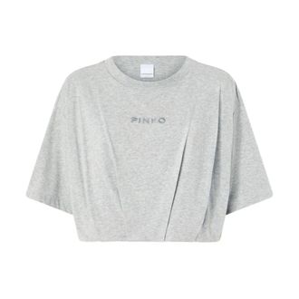 Pinko Graues T-Shirt f&uuml;r l&auml;ssige Ausfl&uuml;ge - - Tops - Damen - Grau - M