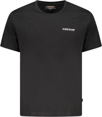 Guess Schwarzes Baumwoll Herren T-Shirt Klassischer Stil - - Tops - Herren - Schwarzk - XS