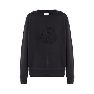 Moncler Femme, Sweatshirts et sweats à capuche, Noir, Taille: 36 FR SweaT-shirt en coton avec logo en cristal