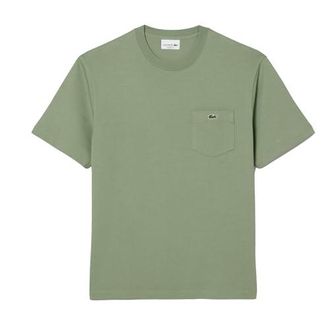 Lacoste T-shirt en coton avec poche de poitrine, vert pastel, Vert pastel, M