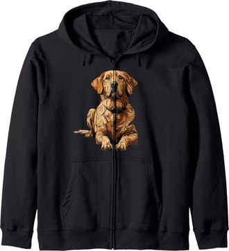 Whyitsme Design Roter Golden Retriever Hund Illustration Kapuzenjacke