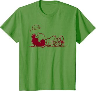 Peanuts Lucy Laying T-Shirt Grau Cartoon S Unisex Kind T-Shirt