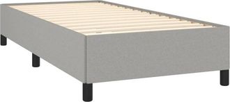 vidaXL Bettgestell ohne Matratze Hellgrau 90x200 cm Stoff Vidaxl