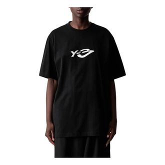 Yohji Yamamoto Logo LS Tee - - Tops - Damen - Schwarzk - 2XS
