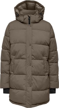 Only Damen ONLANN Premium Puffer Coat MID-Long OTW Mantel, Braun, XL