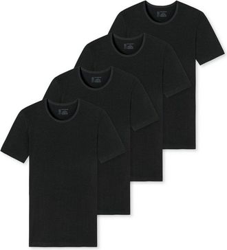 Schiesser T-Shirt 95/5 Organic Cotton (4-tlg) Rundhalsausschnitt, kurzarm, im 4er Pack