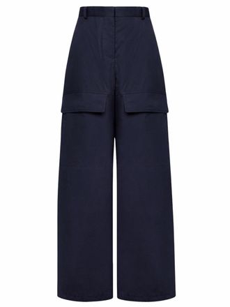 Stella McCartney Wide-Leg Cotton Cargo Pants - Blue