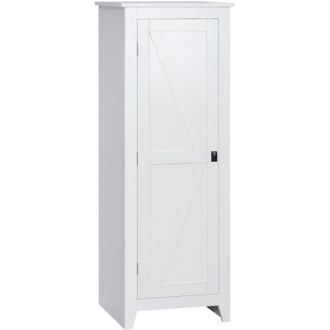 HOMCOM Armoire de Rangement buffet cuisine meuble de rangement pour Salle de bain Gain de Place Style Classique avec 3 &eacute;tag&egrave;res r&eacute;glables- Hauteur