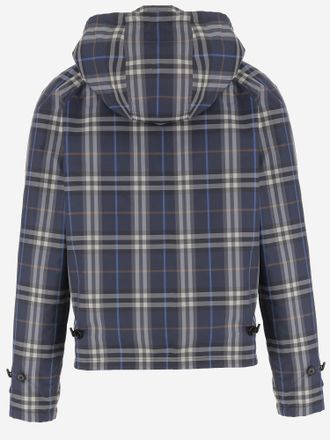 Burberry Mens Reversible Check Cotton Jacket Navy