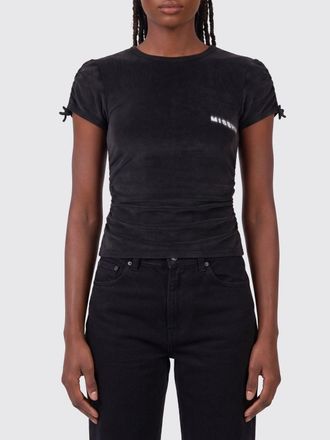 Misbhv T-shirt girocollo en m&eacute;lange de coton et soie