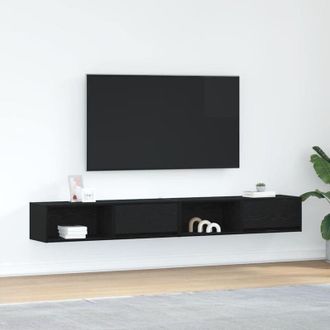 vidaXL Vidaxl - Meuble tv 2 pcs ch&ecirc;ne noir 100x31x25,5 cm bois ding&eacute;nierie