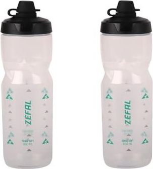 Z&eacute;fal Pack Sense Soft 80 No-Mud - Lot de Deux Bidons Velo et VTT - Gourde Sport Souple et Inodore - Bidon Eau Sans BPA - Tetine Silicone - Translucide, 2 x 