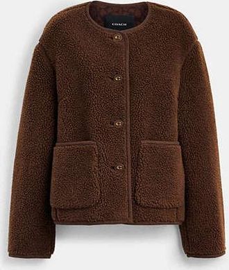 Coach Kurze Sherpa-Cardi-Jacke