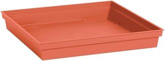 Eda Quadratischer Untersetzer Toskana, 32,6 cm - f&uuml;r quadratische Blument&ouml;pfe Toskana, Ref. 13627-13628 - 13635 und 13639 - 32,6 x 32,6 x 4,9 cm - Orange
