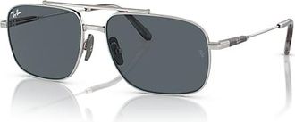 Ray-Ban Michael Titanium Sonnenbrillen Silber Fassung Blau Glas 59-15
