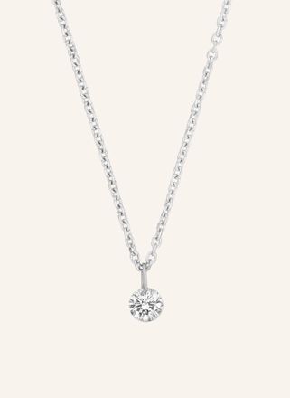 Leaf Halskette Pure Aus 18 Karat Wei&szlig;gold Mit Diamanten silber