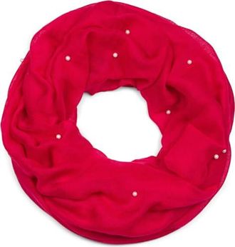 styleBREAKER &Eacute;charpe l&eacute;g&egrave;re unie d&eacute;cor&eacute; de perles, foulard, ch&acirc;le, femmes 01016168, couleur:Rouge