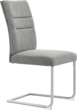 Novel Schwingstuhl, Edelstahl, Hellgrau, Metall, Textil, C-Form, 48x98x63 cm, Esszimmer, St&uuml;hle, Esszimmerst&uuml;hle, Schwingst&uuml;hle