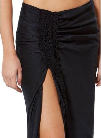 Isabel Marant Jupe longue Velina fendue en soie et coton