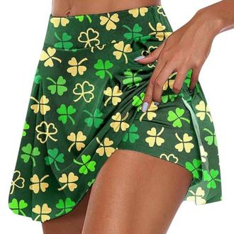 Generic Jupe Marinière Blanche Verte Élastiquée Ecoliere Wax Plissées Côtelée Vert Imprimée Blanches Taffetas Côtelé Patchwork Corail Godets Pailletée Mariniè