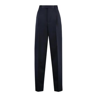 Bottega Veneta Femme, Pantalons, Bleu, Taille: 38 FR Pantalon de laine pliss&eacute;