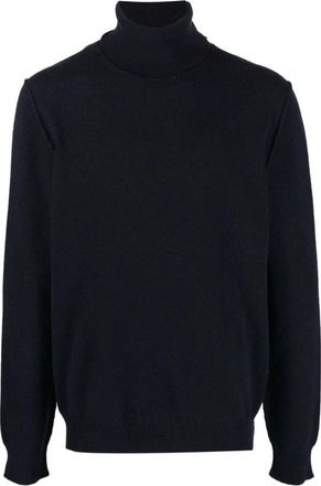 Maison Margiela Homme, Pulls, Bleu, Taille: L Pull Col Roul&eacute; C&ocirc;tel&eacute;