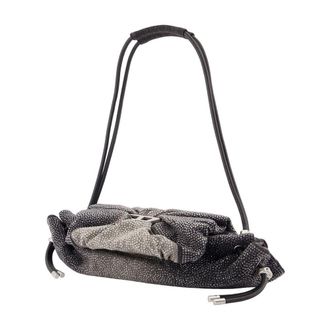 Diesel Womens Scrunch-D Small Shoulder Bag - Diesel Cotton Grey Shoulder-Hobo-Bags