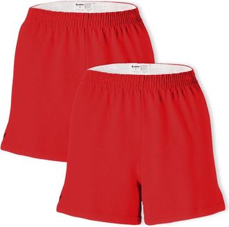 Soffe Damen Authentic Cheer Yoga-Shorts, Rot (2er-Pack), Mittel