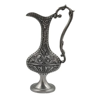 Cabilock Vintage Metallvase Mit Henkel Retro Design Dekorative Tischvase Aus Zinklegierung Kreativer Blumenhalter Für Wohn Bürodekoration Antike Home-Dekoratio