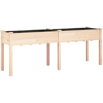 vidaXL Vidaxl - Jardini&egrave;re en bois massif de sapin 203x53x76 cm - Doublure tissu non tiss&eacute; - Drainage optimal pour plantes et l&eacute;gumes