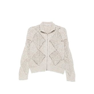 Antonelli Maira Sequin-embellished Open-knit Cardigan