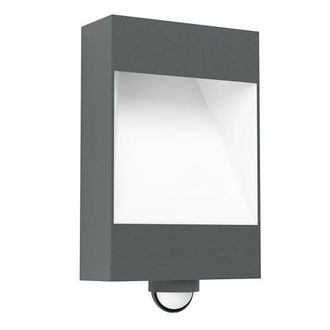 Eglo LED Au&szlig;en-Wandlampe Manfria, 1 flammige Au&szlig;enleuchte, Sensor-Wandleuchte aus Alu, Farbe: Anthrazit, wei&szlig;, IP44, inkl. Bewegungsmelder