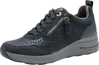 Tamaris Comfort baskets femme plates &agrave; lacets avec fermeture &eacute;clair, Navy Suede, 39 EU