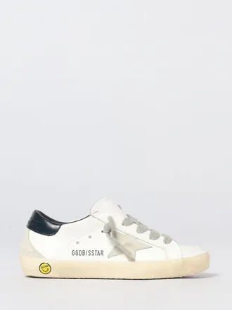 Golden Goose Super-Star Distressed-Leder-Sneakers f&uuml;r Kinder mit Logo