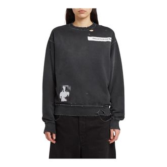Ann Demeulemeester Pullover mit bedruckten Patches - - Sweatshirts & Hoodies - Damen - Schwarzk - XS