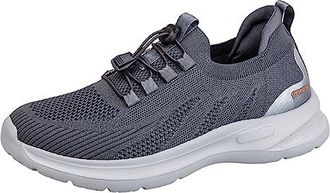 Generic Chaussures de marche légères à lacets réglables pour homme avec soutien de la voûte plantaire et coussin dair, gris foncé, 38 2/3 EU