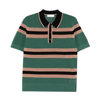 Dries Van Noten Mercy Streifen Poloshirt - - Tops - Herren - Gr&uuml;n - L